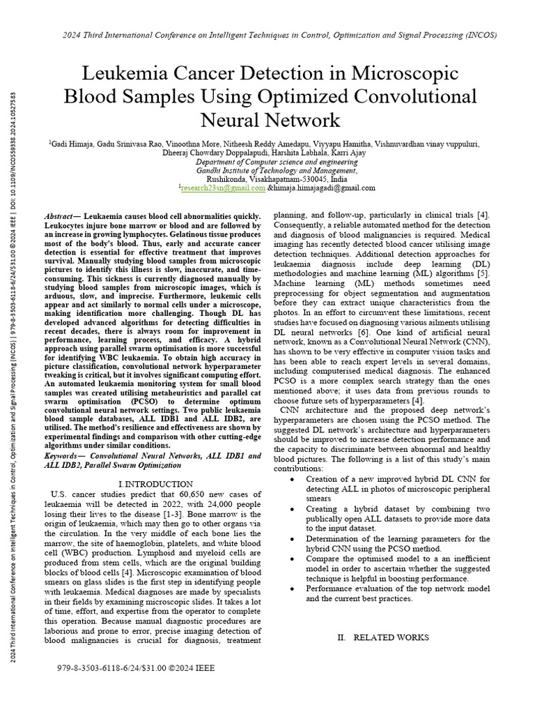 Leukemia Cancer Detection in Microscopic Blood Samples Using Optimized ...