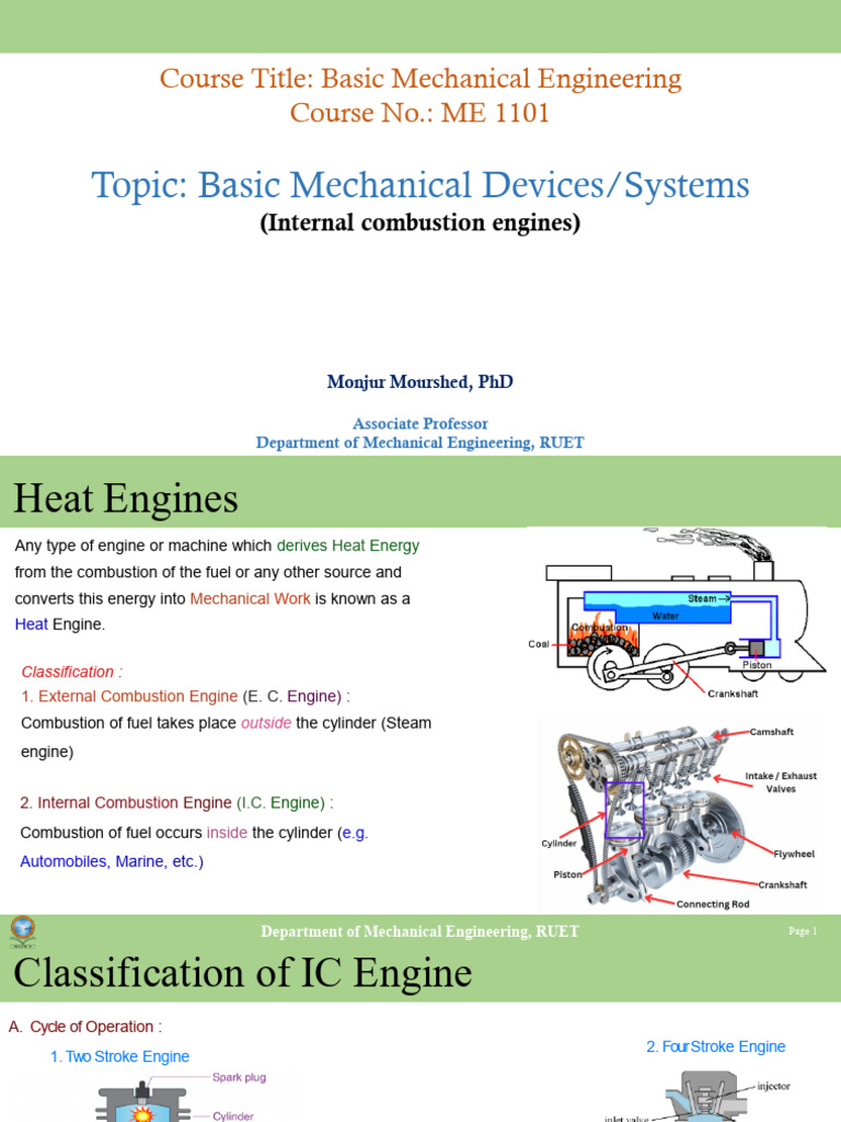 Overview of Internal Combustion Engines | PDF | Internal Combustion ...