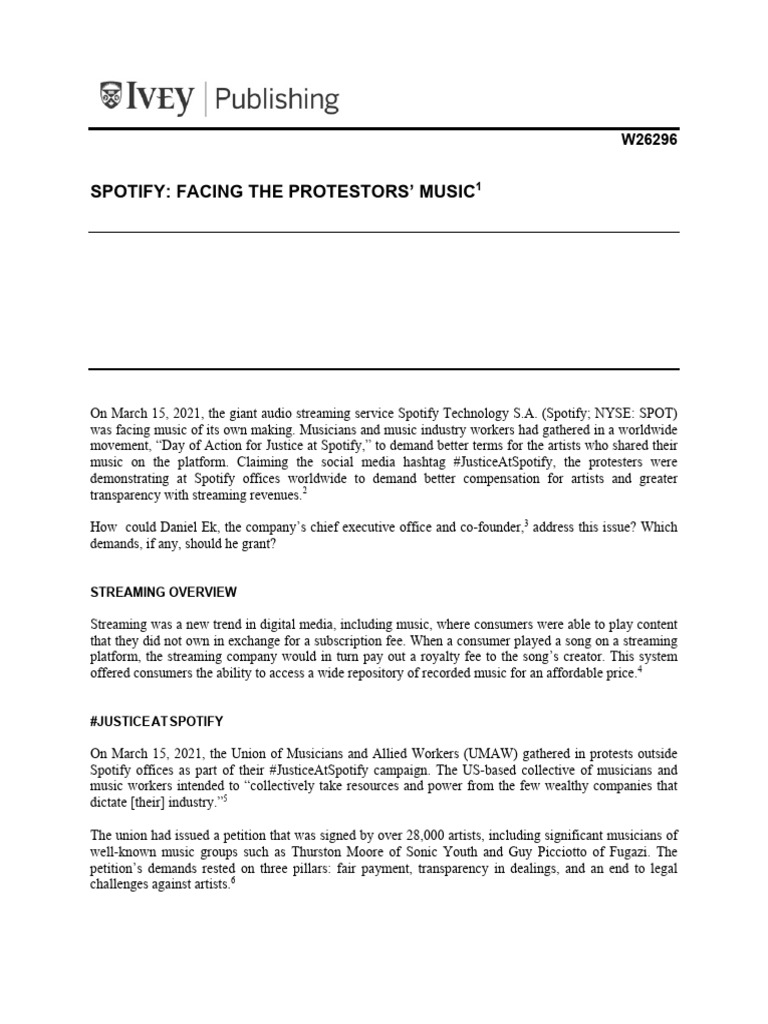 10 Spotify Facing The Protestors Music | PDF | Spotify | Income Statement