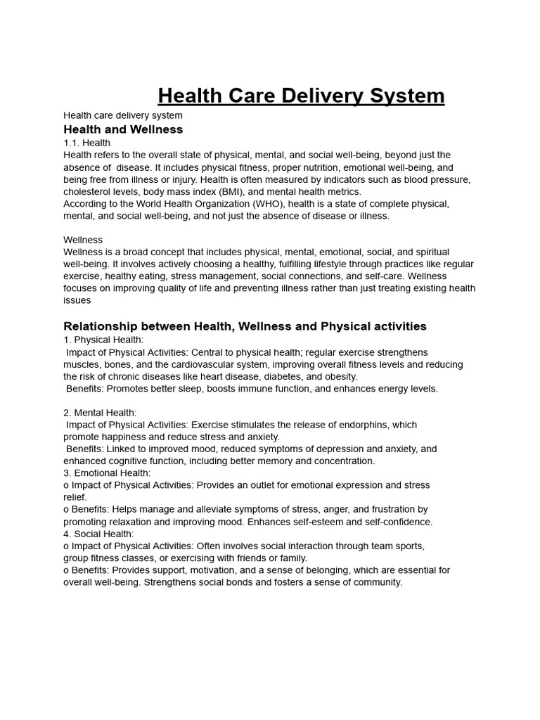 Overview of Health Care Delivery Systems | PDF | Clinic | Health Care