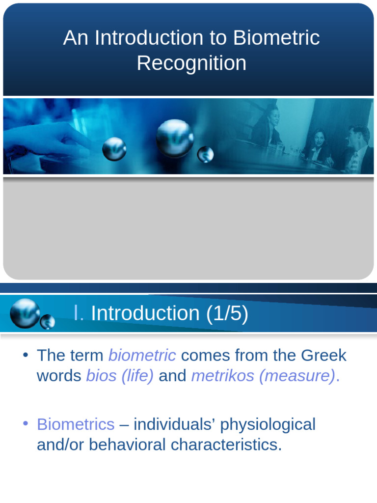 Introduction to Biometric Recognition | PDF | Biometrics | Fingerprint