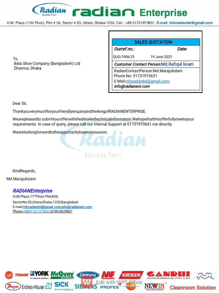 Sales Quotation for Chiller Maintenance | PDF | Electromechanical ...