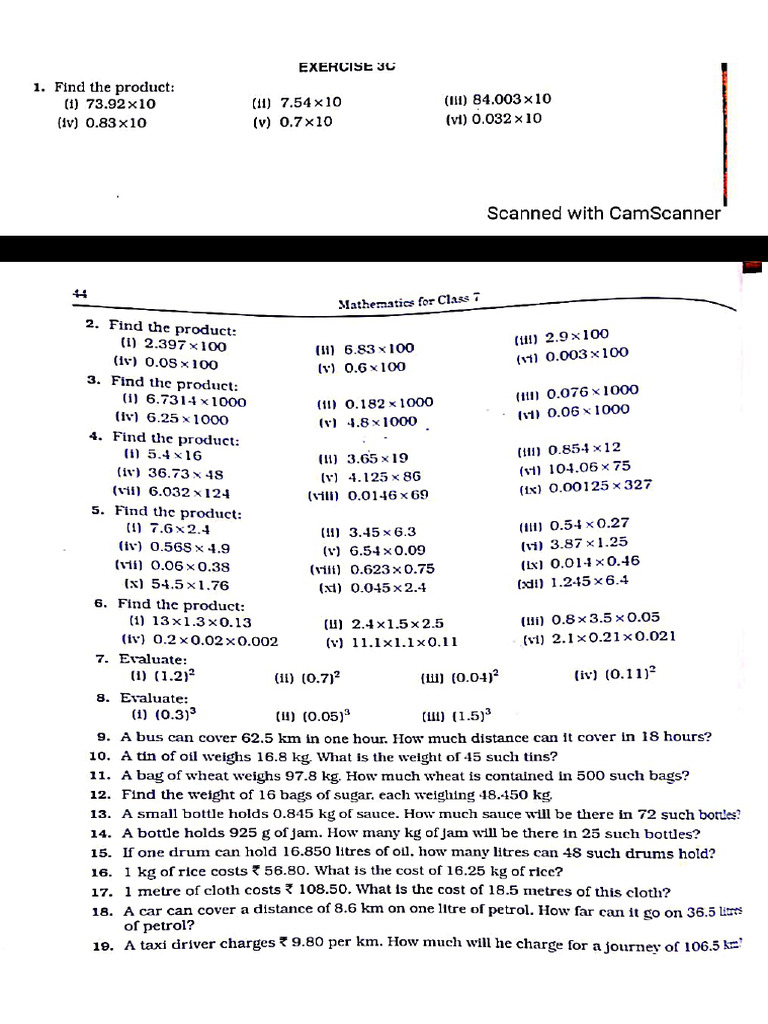 Decimals Worksheet | PDF