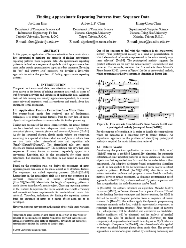 Finding Patterns in Sequential Data Article | PDF | Data | Sequence