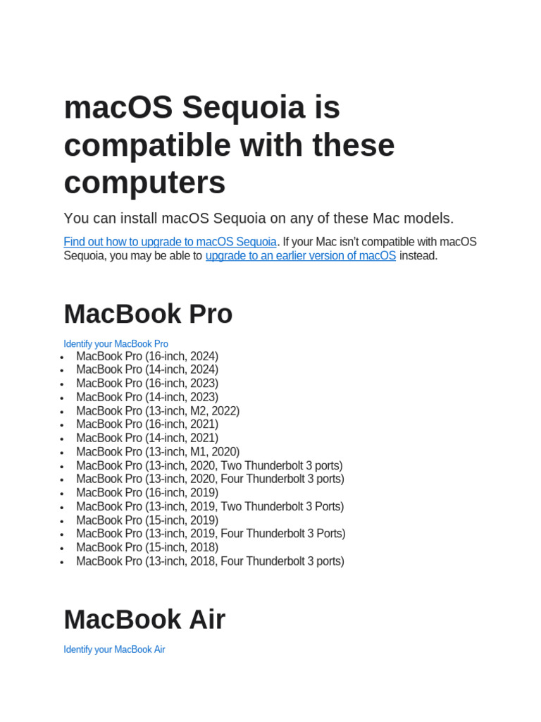 MAC Compatible OS Ac To Laptop | PDF | Apple Inc. | Computer Hardware