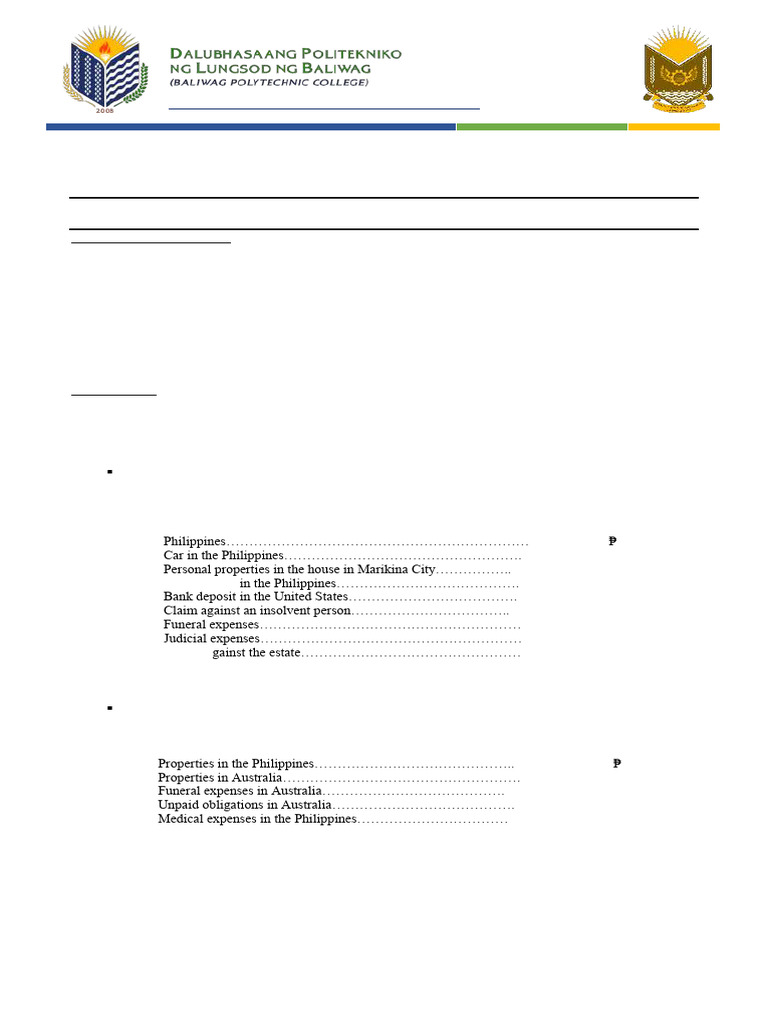 Estate Tax and Net Taxable Estate Guide | PDF | Estate Tax In The ...