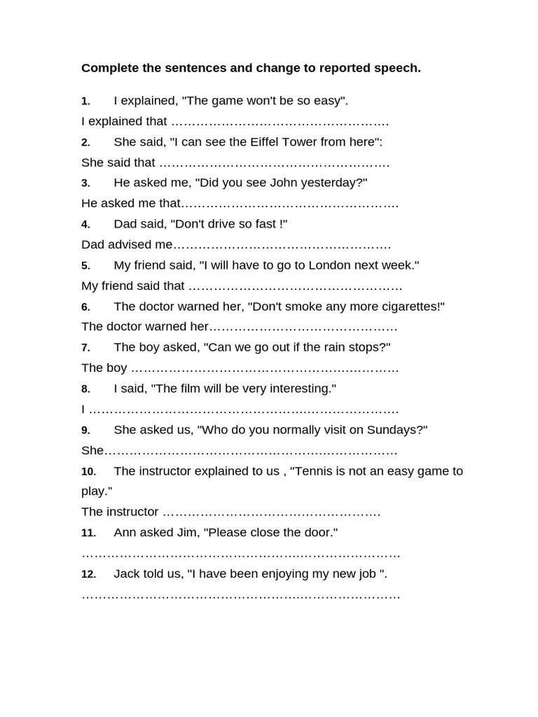 Reported Speech | PDF