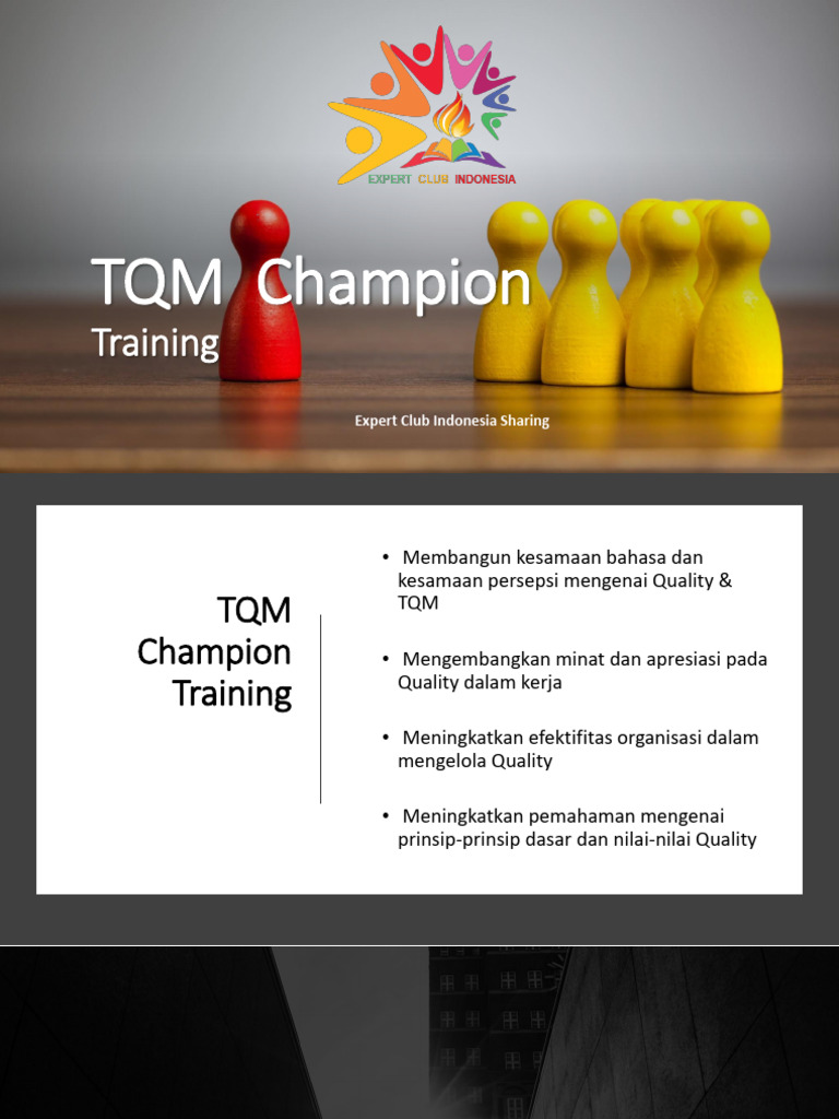 TQM Champion Training Overview | PDF | Change Management | Business