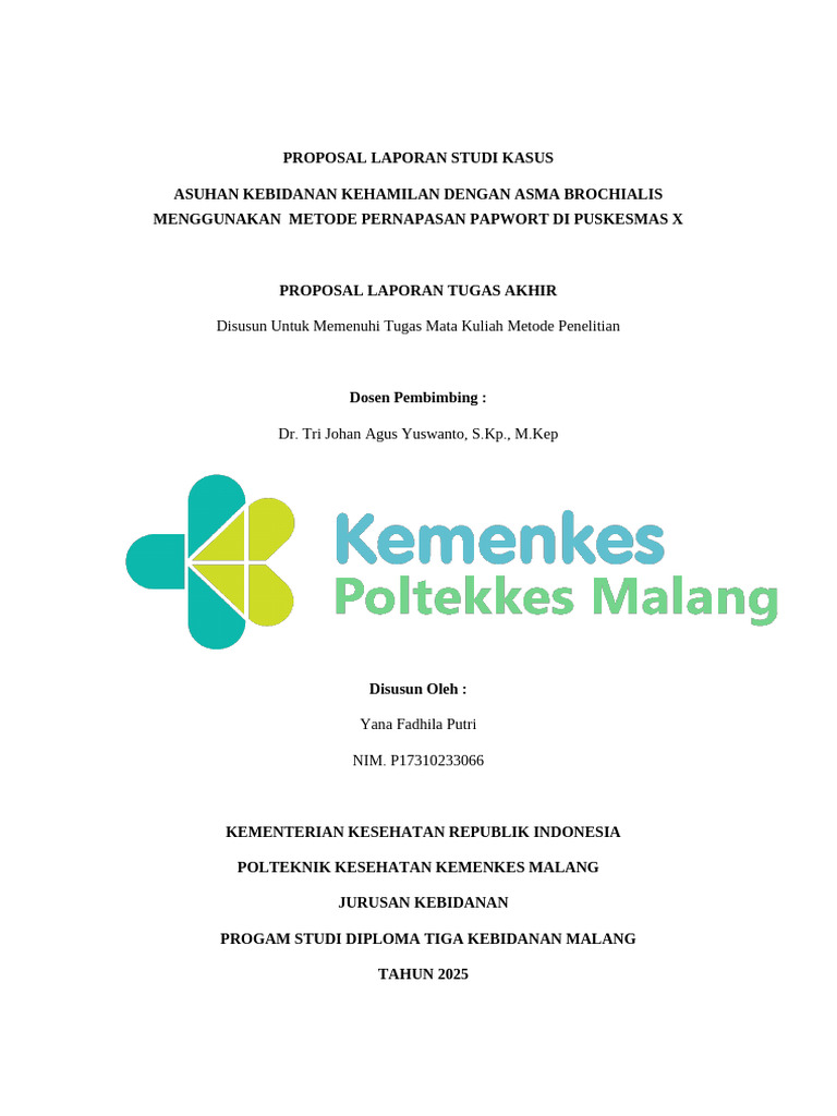 Proposal Laporan Studi Kasus | PDF