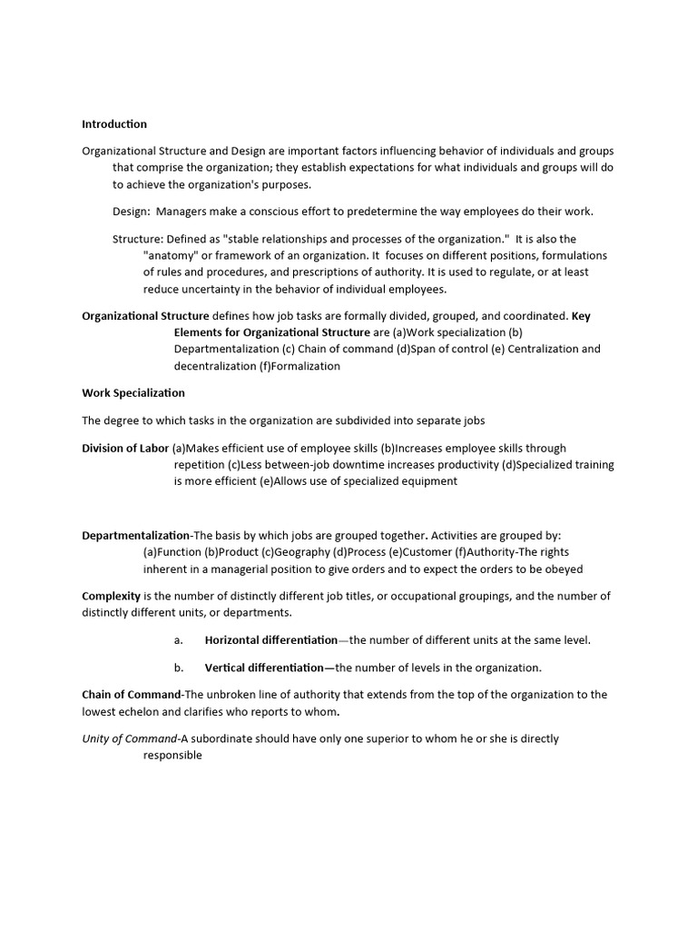 DEO Organizaation Design and Structure | PDF | Organizational Structure ...