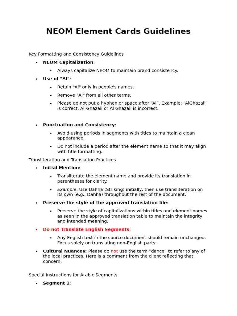 NEOM Guidelines | PDF