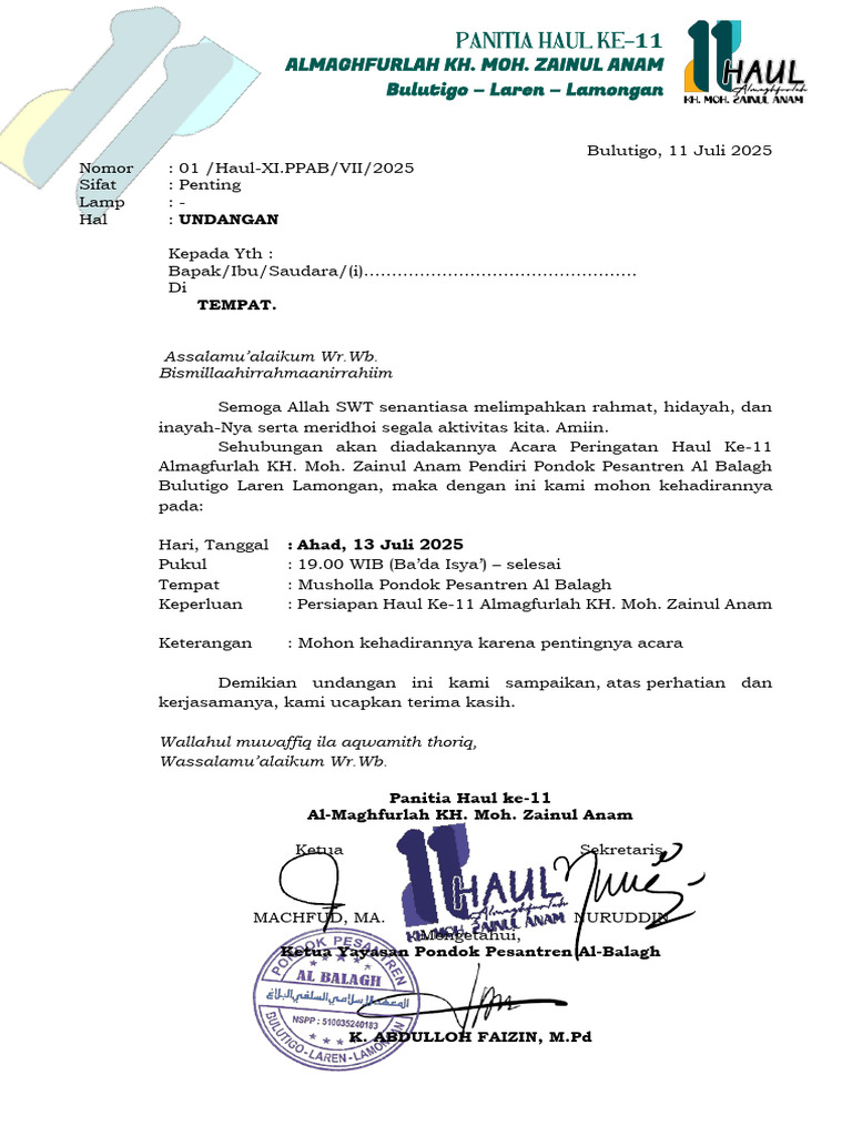 Undangan Alumni Albalagh 2025 Utk Haul Yai | PDF