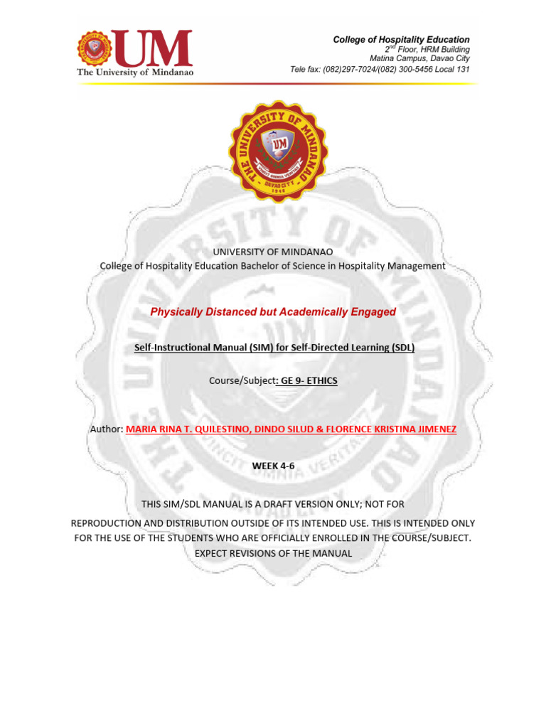 Ethics in Hospitality Management Guide | PDF | Corporate Social ...