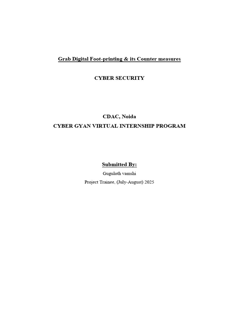 Project Report Cyber Gyan Virtual Internship | PDF | Domain Name System ...