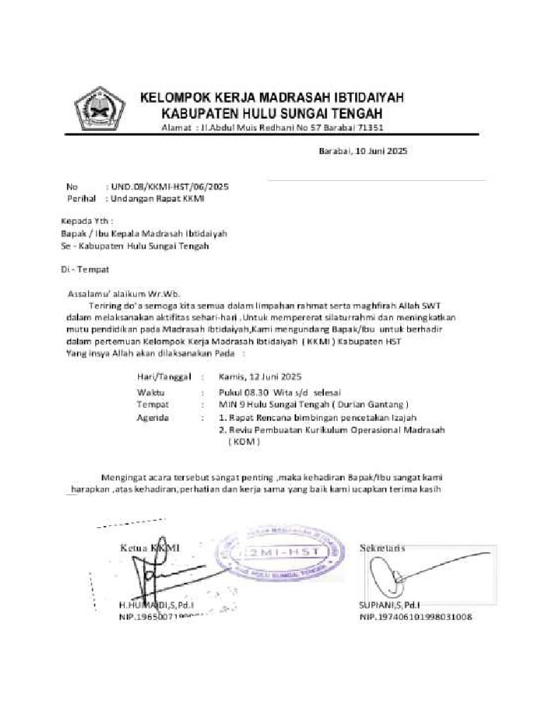 Undangan Kkmi Juni 2025 | PDF