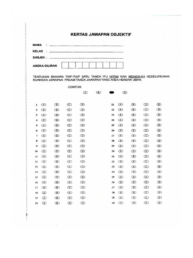 Kertas Objektif | PDF