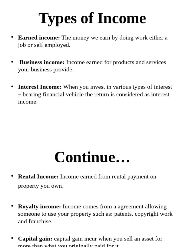 Types of Income Explained | PDF
