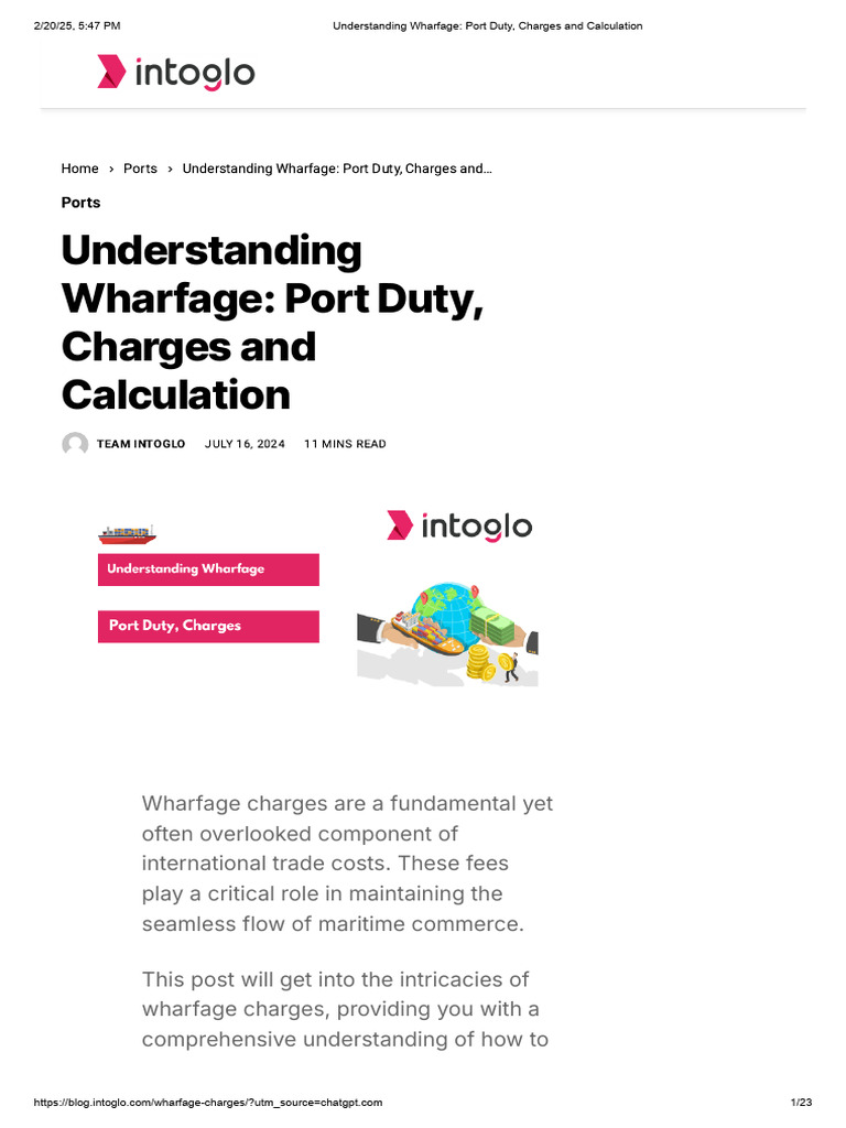 Understanding Wharfage - Port Duty, Charges and Calculation | PDF ...