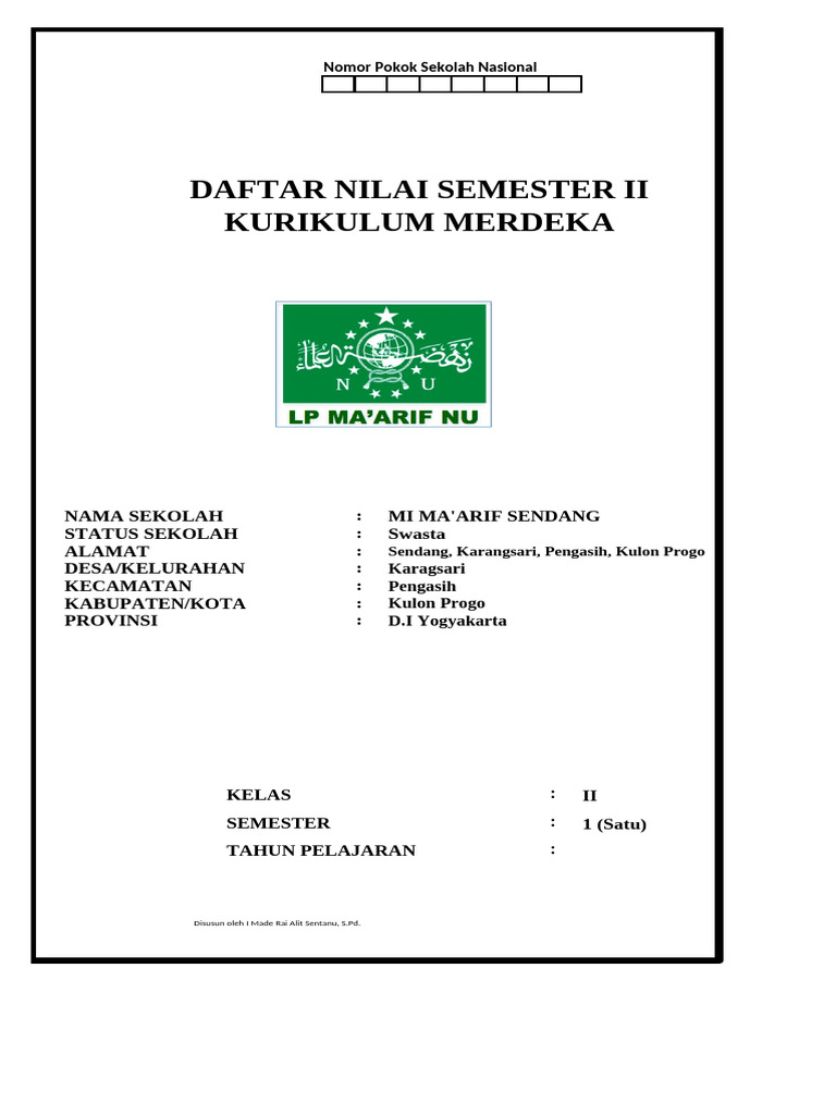 Daftar Nilai Kumer Semester II | PDF