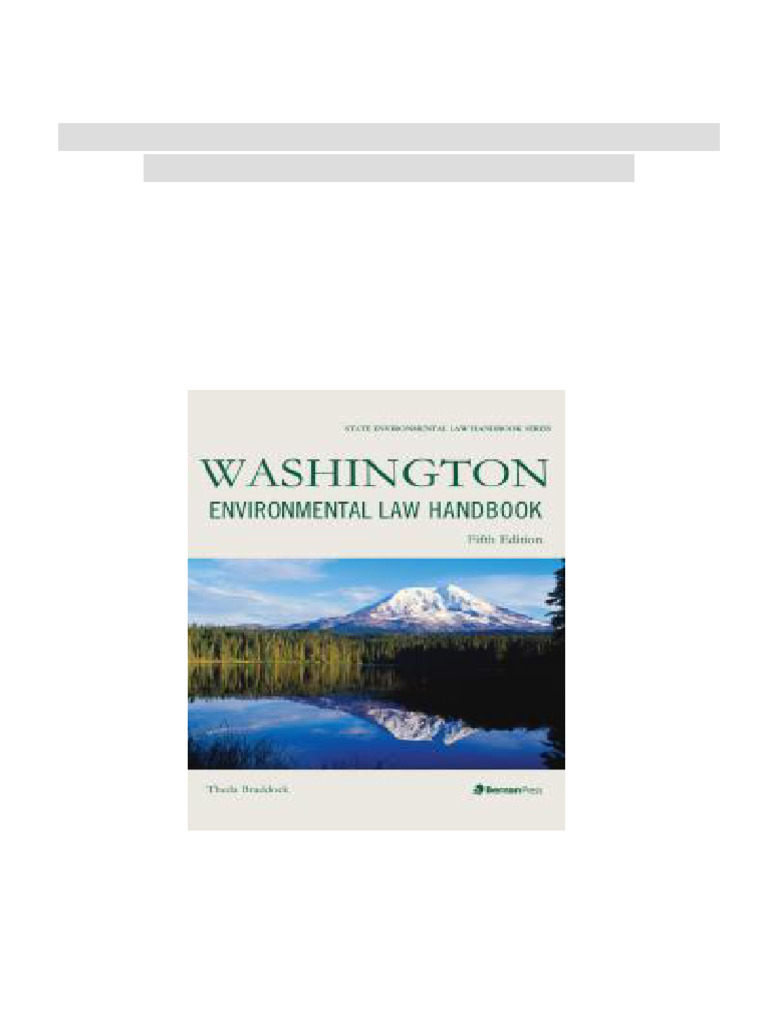 Washington Environmental Law Handbook 5th Edition Theda Braddock PDF ...