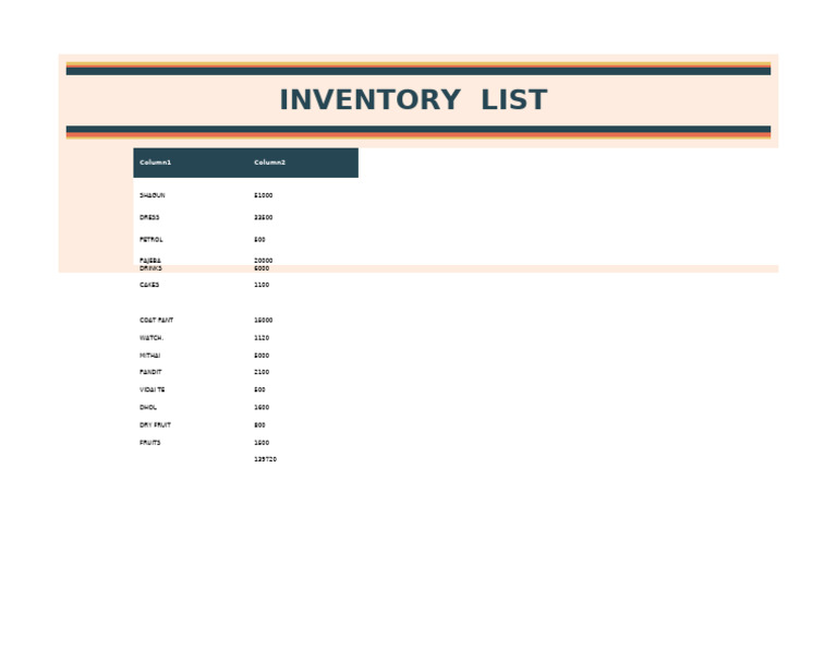 Inventory List | PDF