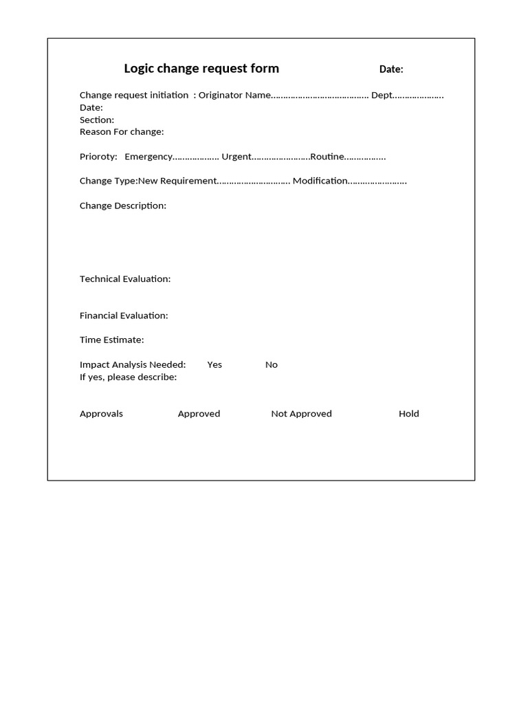 Logic Change Request Form | PDF