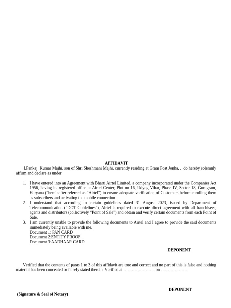 Agent Affidavit by POS_v1 | PDF