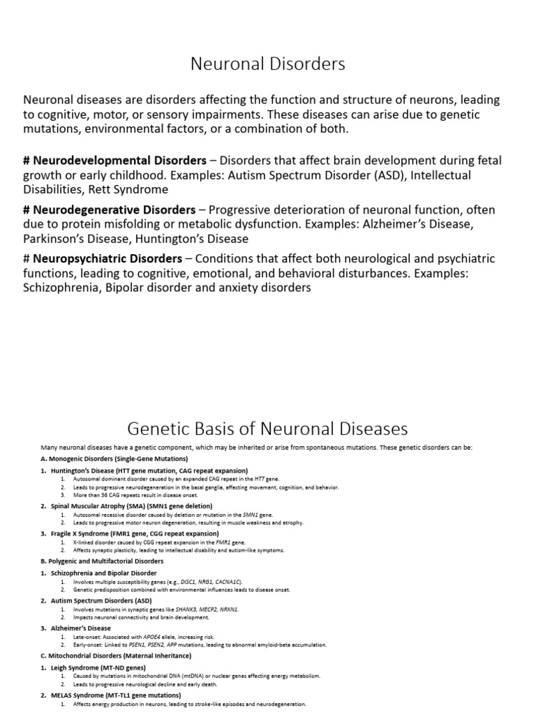 Neurodegenerative Disorders Overview | PDF | Alzheimer's Disease ...