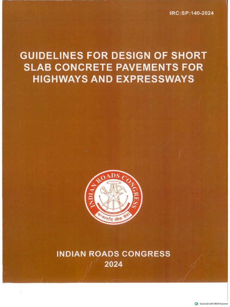 IRC SP 140-2024 Guidelines For Design of Short Slab Concrete Pavement ...