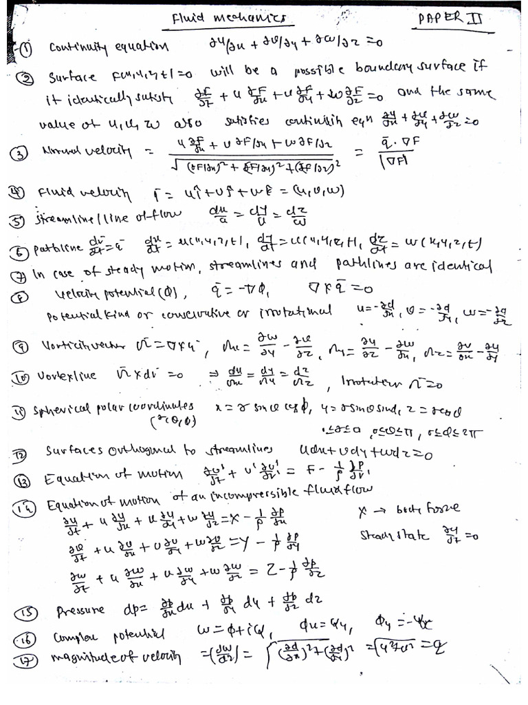 Formula Sheet Maths Paper II | PDF