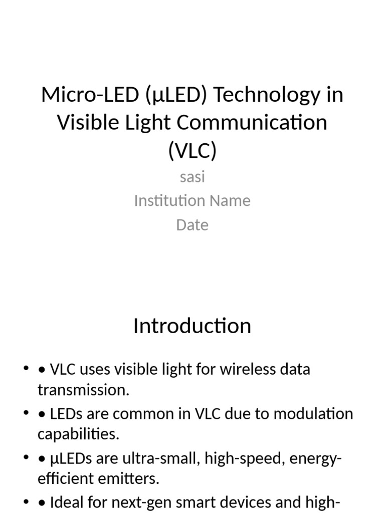ΜLED VLC Presentation | PDF