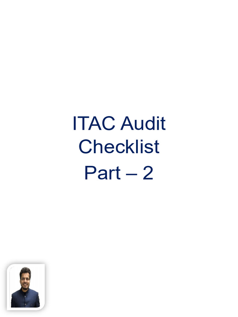 ITAC Audit Checklist Overview | PDF | Databases | Audit
