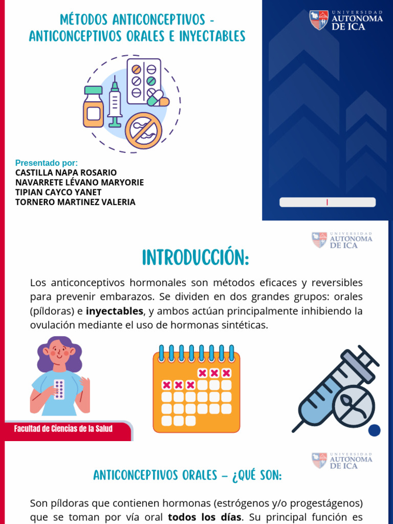 Anticonceptivos Orales e Inyectables: Guía | PDF | Control de la ...