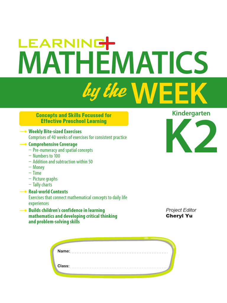 Weekly Math Exercises for K2 | PDF | Learning | Psychology