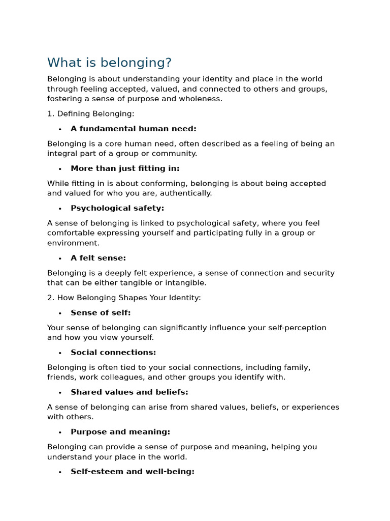 Rubric For Mind Map (20 Marks) - Belonging && Inclusion | PDF | Self ...