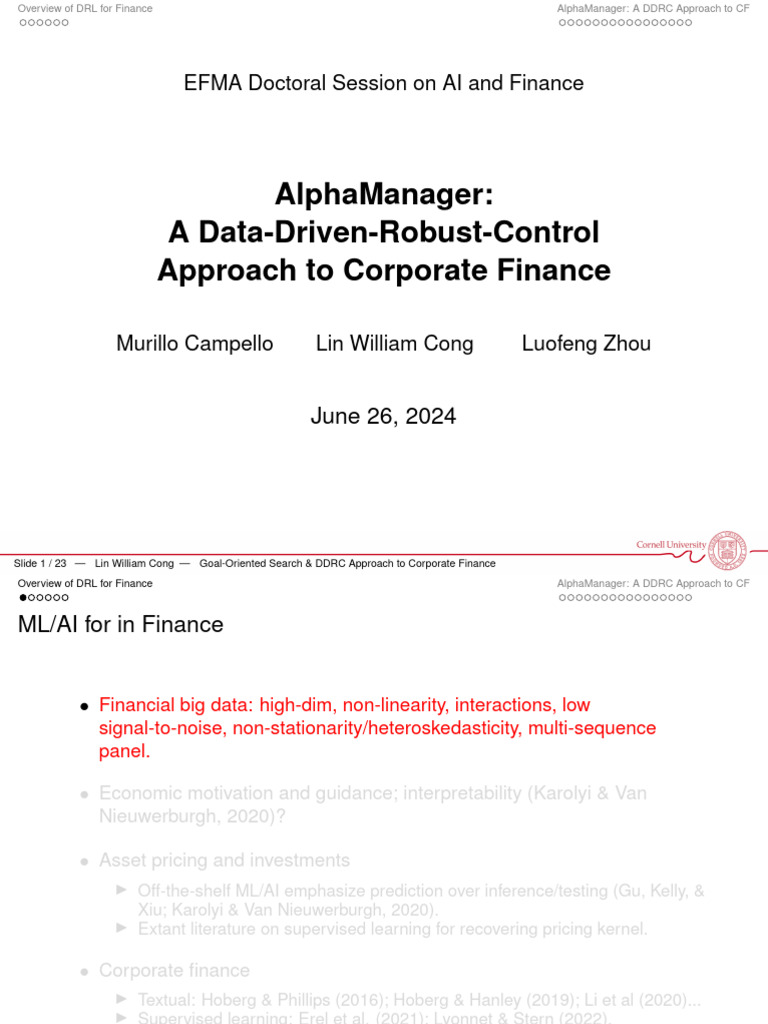 AlphaPortfolio: DRL in Corporate Finance | PDF | Artificial ...
