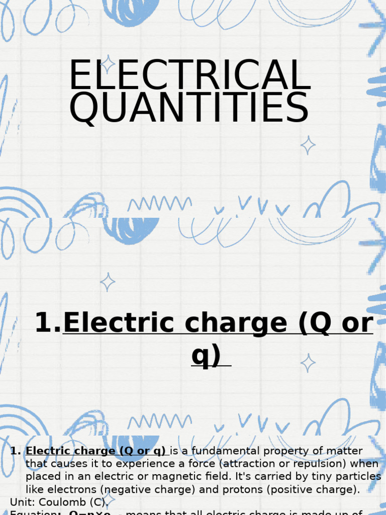 Elictrical Quantities | PDF | Voltage | Electric Current