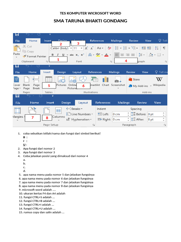Tes Fungsi Microsoft Word | PDF