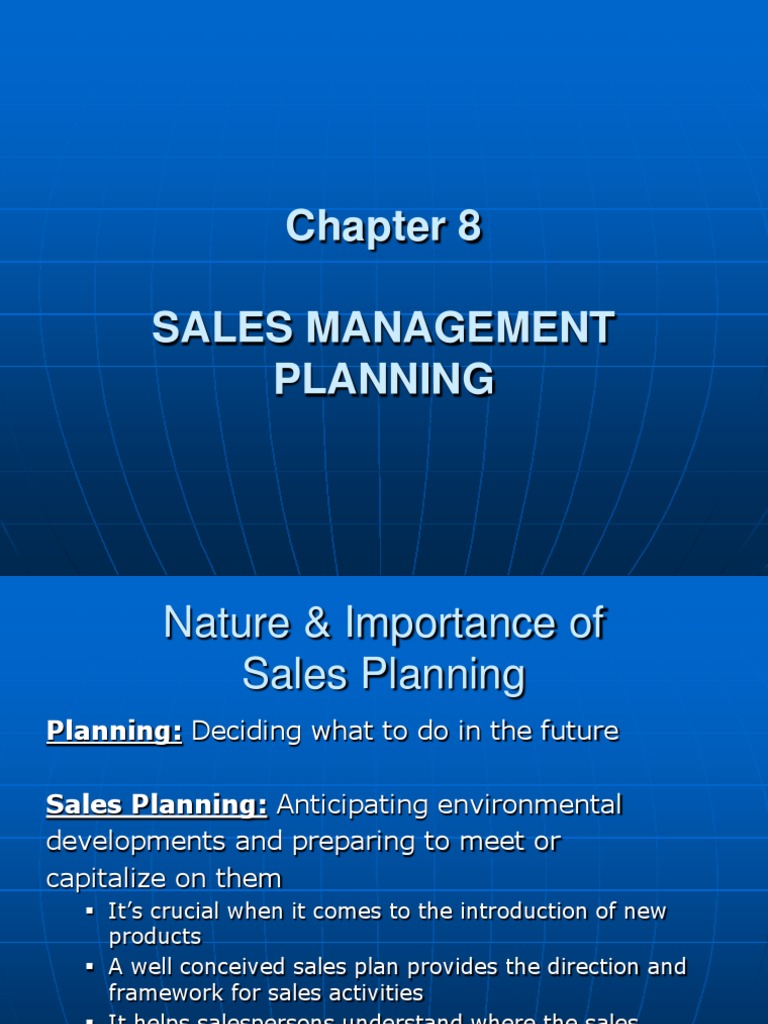 Sales Management Planning Essentials | PDF | Strategic Management | Sales