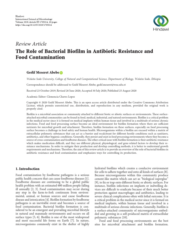Bacterial Biofilm: Antibiotic Resistance & Food Safety | PDF | Biofilm ...