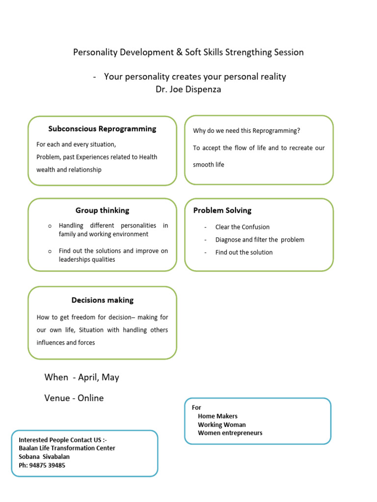 Online Personality Development Session | PDF | Human Communication ...
