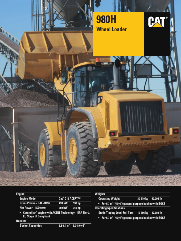 Spec 980H | PDF | Horsepower | Loader (Equipment)