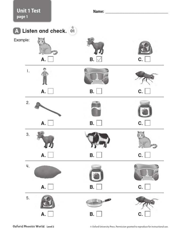 Oxford Phonics World 2 Unit 1 Test | PDF | Chess Theory | Chess