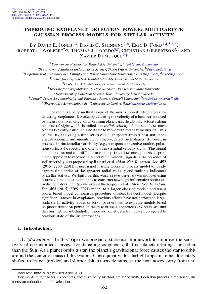 Improving Exoplanet Detection Power | PDF | Stars | Principal Component Analysis