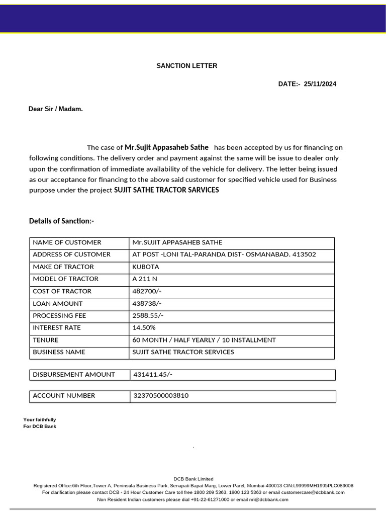 Sujit Appasaheb Sathe SL | PDF | Banks | Loans
