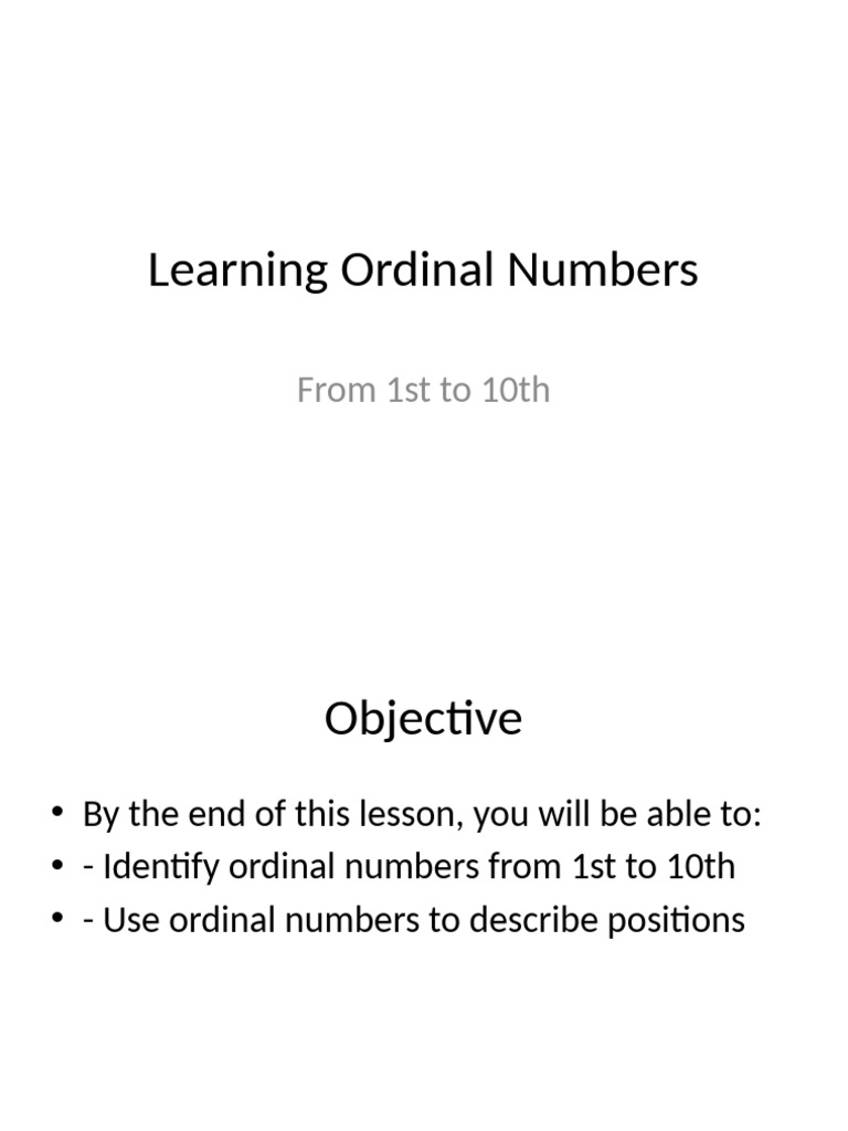 Ordinal Numbers Flashcards Guide | PDF