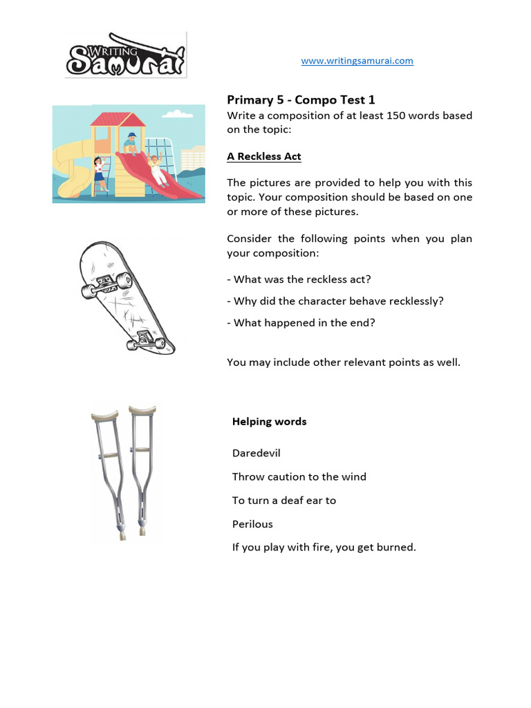 Picture Composition For Primary 5 - A Reckless Act | PDF
