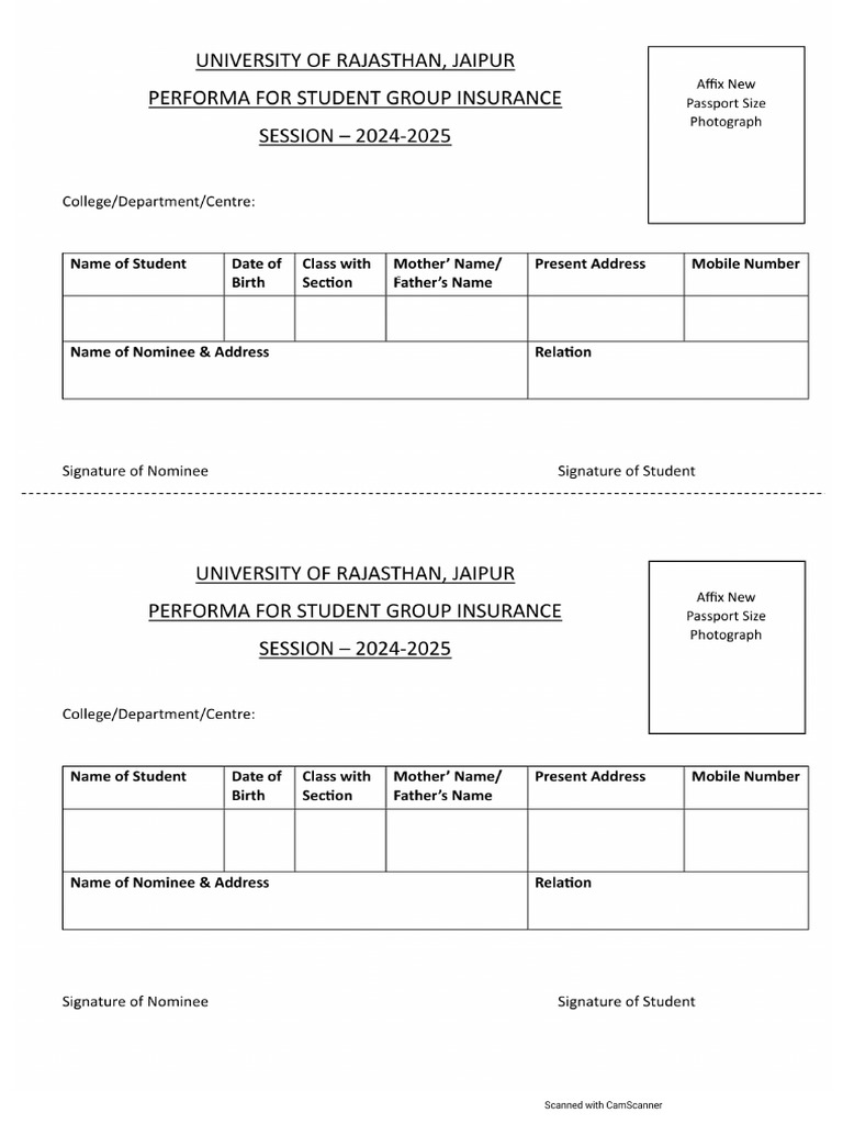 Insurance Form Format | PDF