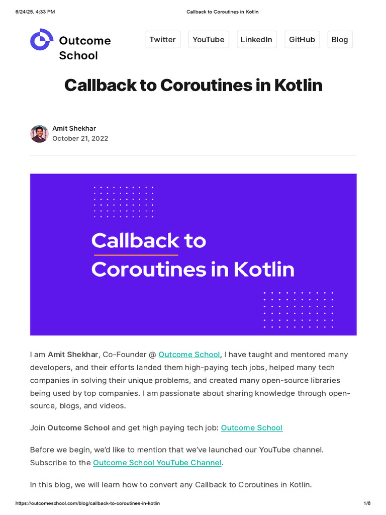 Callback To Coroutines in Kotlin | PDF | Computer Programming