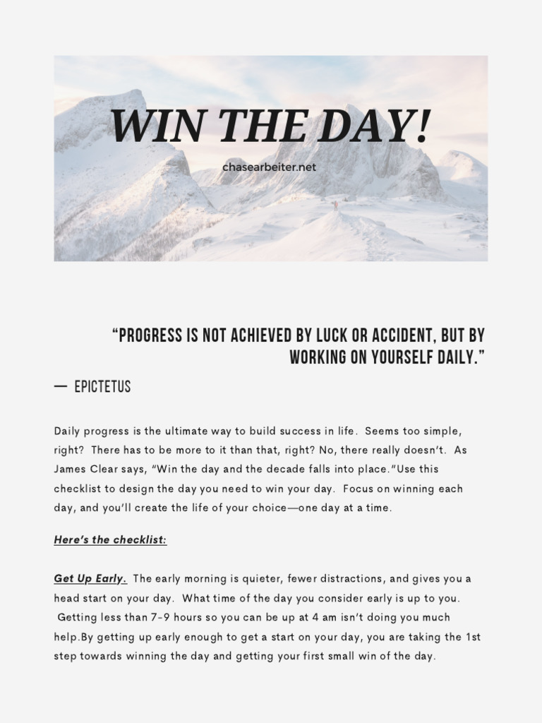 Win the Day Checklist | PDF